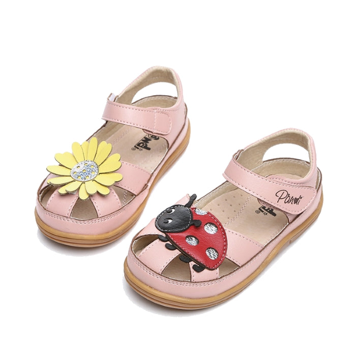 Toddler Girls Flower Ladybug Sandals Toddler 10.5 – JustBeSpecial